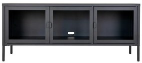 Černý kovový TV stolek 130x55 cm Brisbane – House Nordic