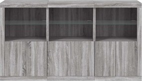Příborník s LED osvětlením šedý sonoma 181,5 x 37 x 100 cm 3209154