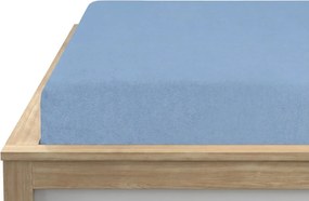 Fleecové napínací prostěradlo MOLTON světle modré 90 x 200 cm