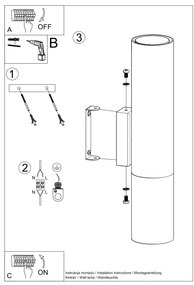 Sollux SL.0950 - Nástěnné svítidlo LOOPEZ 2xGU10/10W/230V černá/zlatá