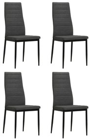 Jídelní židle 4 ks tmavě šedé textil 246180
