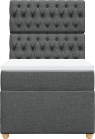 Box spring postel s matrací tmavě šedá 90x200 cm textil 3291171
