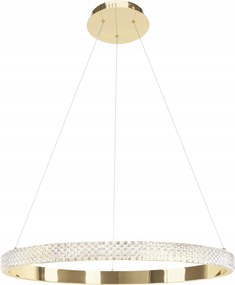Led Závěsná Lampa Zlatá Křišťálová Kulatá Glamour XXL Toolight