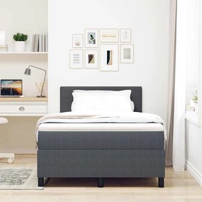 Postel s boxspringem s čelo Tmavě šedá a bílá 120 x 190 cm 3337504