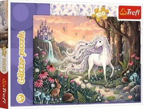 TREFL Třpytivé puzzle Duhová záře jednorožce / 100 dílků / 41 x 27,8 c