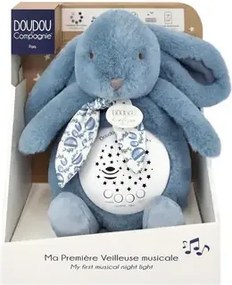 Doudou Hrací skříňka s projekcí Králíček modrá