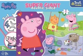 Trefl - Puzzle - Oboustranné puzzle Prasátko Peppa SUPER GIANT / 15 dí