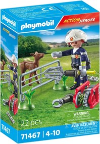 Set figurek a příslušenství playmobil 71467 hasiči při záchraně zvířat