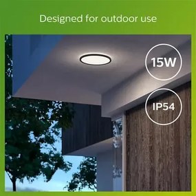 Philips Superslim CL550 černá / Venkovní přisazené svítidlo / LED / 15