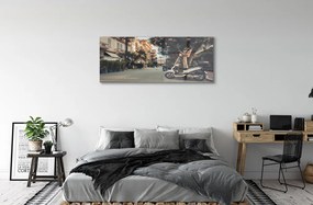 akrylový obraz městské Motocykly palmového léta 120x60 cm