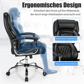 Costway Manažerská židle, ergonomická kancelářská židle, unese až 225 kg, psací