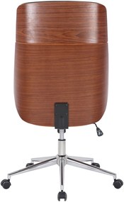 Kancelářská židle Skipton - ohýbané dřevo a umělá kůže | ořech a bílá