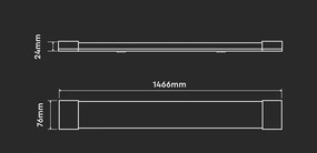 LED Solution LED zářivkové svítidlo 146,6cm 50W 120lm/W 203546