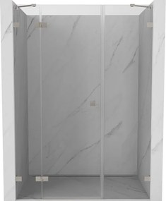 Mexen Lunar, levé otočné sprchové dveře 140 cm, 8mm čiré sklo, ocelový profil, 834S-140-050-97-00-L