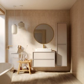 Závěsná skříňka pod umyvadlo Mossy s deskou 80 cm kašmírová