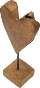Dřevěná dekorace Heart 35 cm hnědá