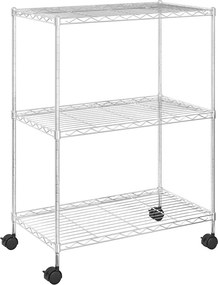 3patrový úložný regál na kolečkách 60 x 35 x 81 cm chrom 150 kg 324625
