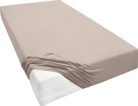 Biberna Napínací prostěradlo Jersey-Elasthan, výška rohu 25 - 35 cm. (světle hnědá, 180–200 x 200–220 cm)