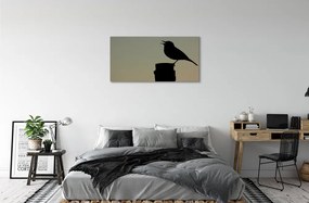 Obrazy na plátně černý pták 125x50 cm