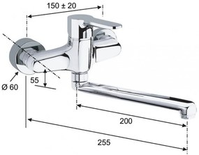 HOPA Nástěnná dřezová baterie  PIRA 41 BAREW41