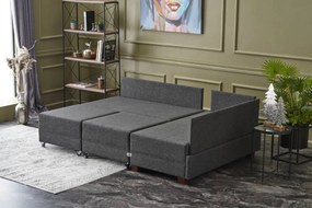 Designová rohová sedačka Ramesha 280 cm antracitová - pravá