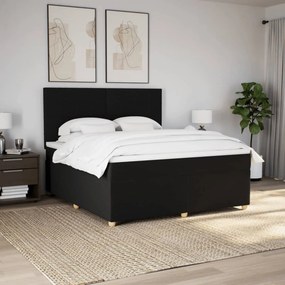Box spring postel s matrací černá 180x200 cm textil 3293661