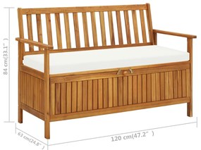 Zahradní úložná lavice 120 x 63 x 84 cm masivní akáciové dřevo,  44126