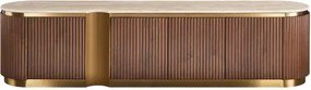 TV stolek Stilig ST916 200 cm ořech/travertin/zlatý