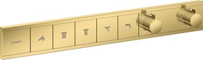 Hansgrohe RainSelect, podomítkový termostatický modul pro 5 spotřebičů, zlatá, HAN-15384990