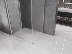 Mexen Velar, sprchový kout s posuvnými dveřmi 100 x 85 cm, 8mm sklo námraza, broušená ocel, 871-100-085-31-97