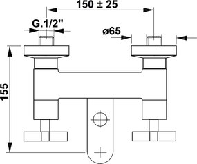 Sapho Sapho, TRAX nástěnná vanová baterie, chrom, 681