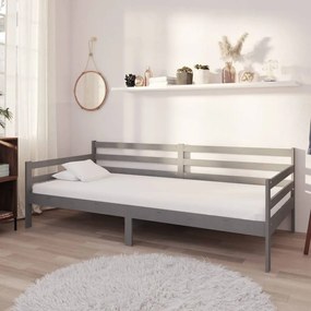 Denní postel s matrací 90 x 200 cm šedá masivní borové dřevo,  3083601 HangarStore.cz