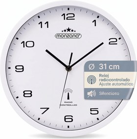 Nástěnné hodiny řízené rádiem bílý Ø31cm