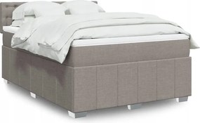 Box Spring Postel S Matrací Textil Taupe tlačítka 140 x 200 cm