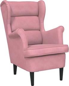 Křeslo růžové samet 324063