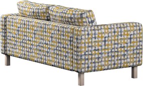 Potah na pohovku IKEA  Karlstad 2-místná, nerozkládací, krátký barva modrá látka pletený vzor, vzorované