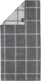 Ručník Two-Tone s kostkami 80 x 150 cm tmavě šedý