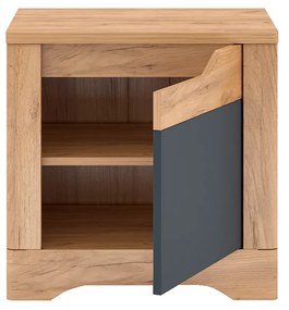 Noční stolek, dub craft zlatý/grafit šedá, pravá, FIDEL X2