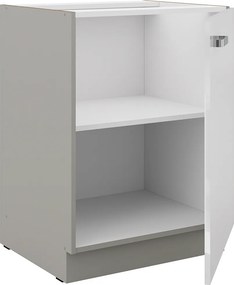 BIANCA sb | dolní skříňka 60 D 1F policová | 60 cm | světle šedá/bílá lesk