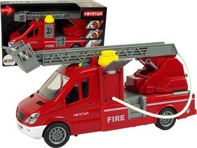 LEAN Toys Hasičské auto se stříkáním vody, zvuky a světly červené