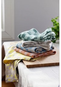 Lněný ručník Koodi, zeleno-mátový
