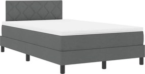 Postel s boxspringem s čelo Tmavě šedá 120 x 190 cm textil 3338749