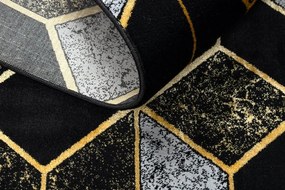 Dywany Łuszczów Kusový koberec Gloss 400B 86 3D geometric black/gold Rozměry koberců: 160x220