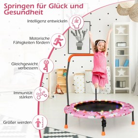 Costway Ø92 cm dětská trampolína mini trampolína s LED osvětlením odnímatelná