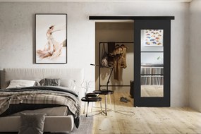 Posuvné dveře s krycí lištou TORI 90 grafitový