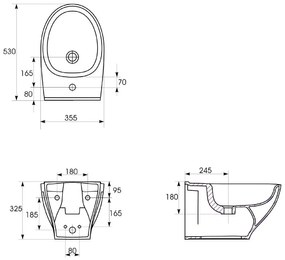 Cersanit Moduo CleanOn - závěsný bidet, bílá, K116-026