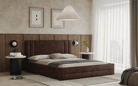 Postel ALCAMO 140x200 hnědá s úložným prostorem