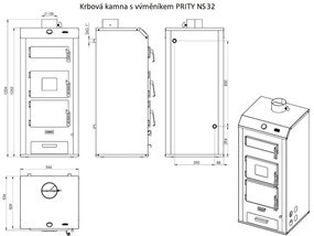 Krbova kamna s výměníkem PRITY NS32