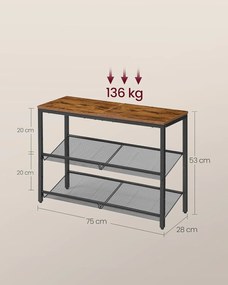 Botník Vasagle Melas 53 cm černý/hnědý