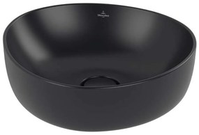 Villeroy & Boch Antao - Umyvadlo na desku, 40x40 cm, CeramicPlus, Pure Black 4A7240R7